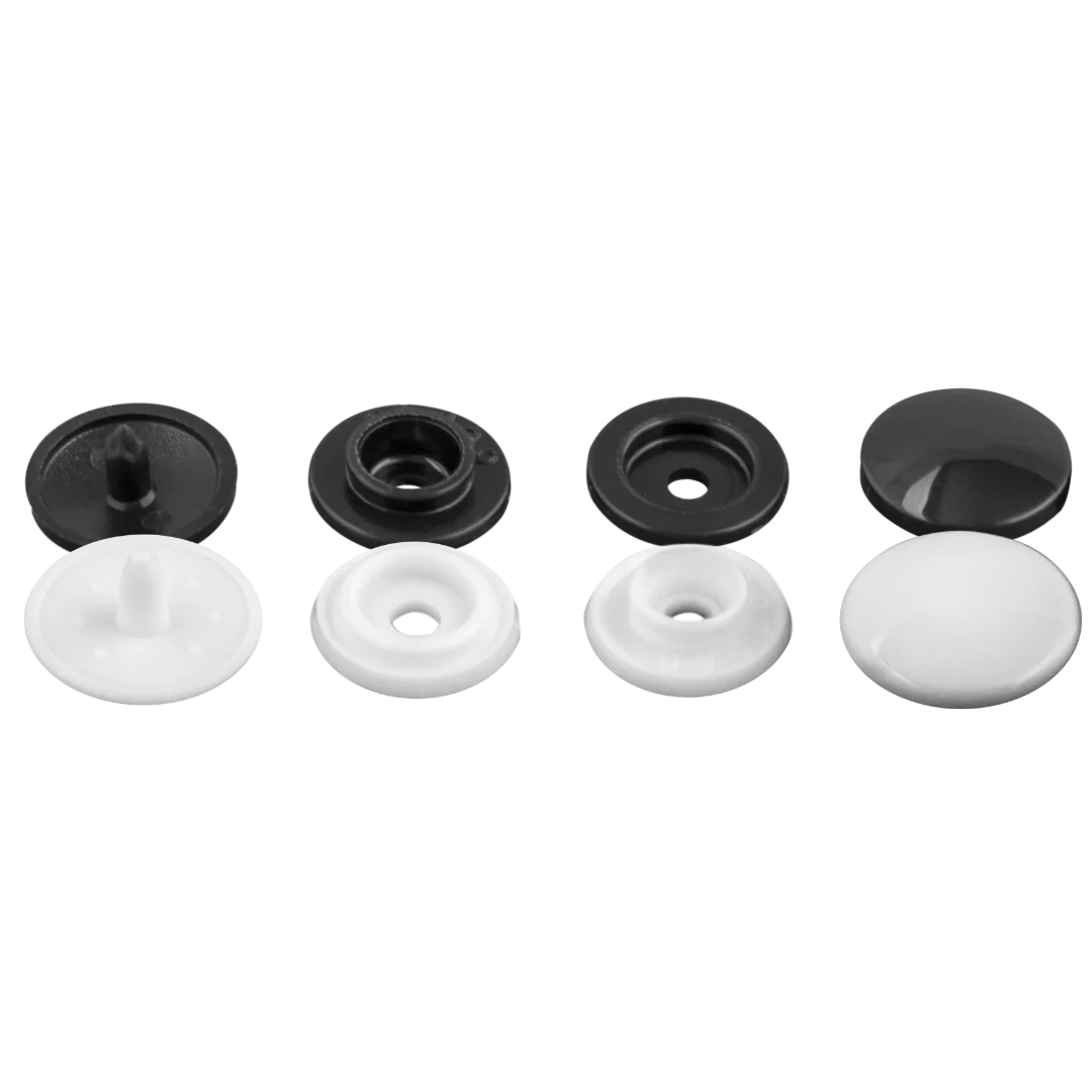 Broches plasticos a presion para ropa un elemento completo